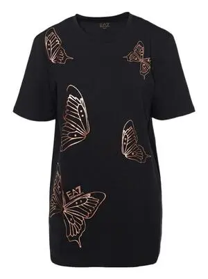 EA7 Butterfly Print T-shirt - Black