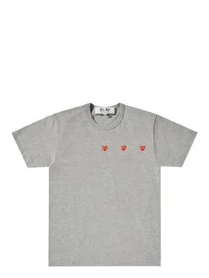 Play Comme Des Garcon Heart-print Cotton T-shirt Gray
