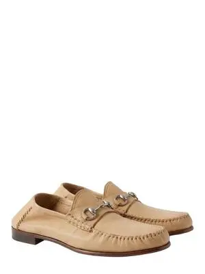 Gucci Gigi Loafers With Silver-tone Horsebit Detail - Beige