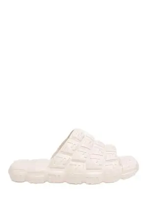 Fendi Embossed Cloud Slides - White