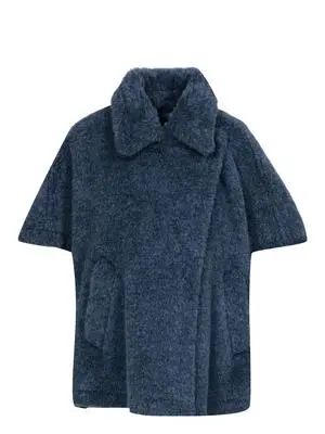Max Mara Max Mara Lapel Cape Blue