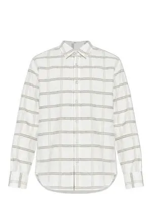 RAG  BONE Rag Bone Checked Pattern Long-sleeved Shirt - White