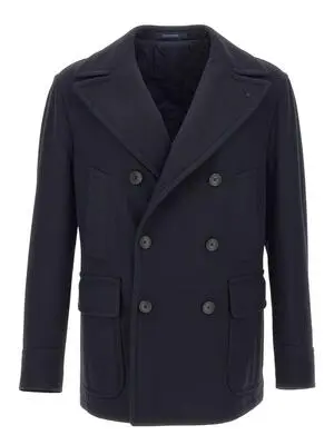 Tagliatore Tagliatore Double-Breasted Peacoat Blue