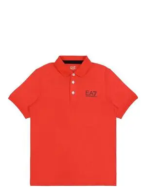 EA7 Logo Printed Polo Shirt - Red