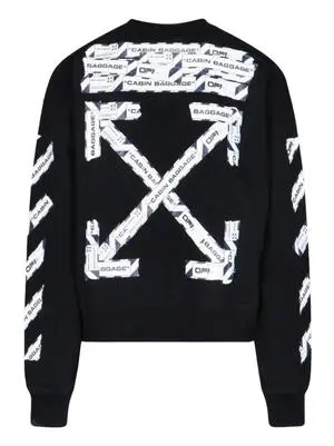 Off-White Logo Printed Crewneck Sweater - Black