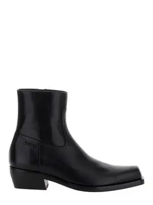 Versace Square-toe Zipped Boots - Black
