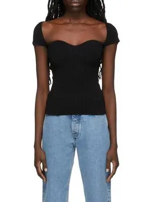 Khaite Ribbed Knit Top - Black