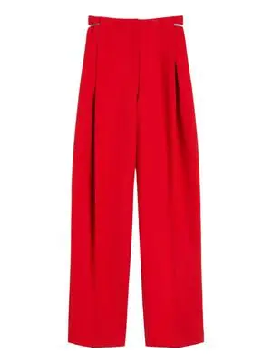 Sportmax Pleat Detailed Wide Leg Pants - Red