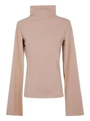 Alberta Ferretti High-neck Cape-sleeved Top - Beige