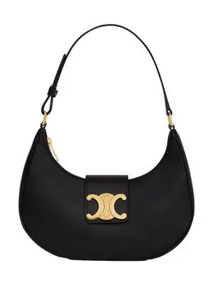 Celine Medium Ava Triomphe Bag In Smooth Calfskin - Black