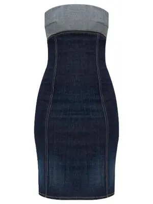 Dsquared2 Slim Fit Sleeveless Denim Mini Dress - Navy Blue