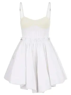Attico Spaghetti Strap Mini Dress With Back Cutout - White