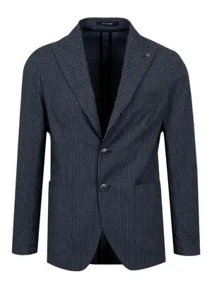 TAGLIATORE Tagliatore Long Sleeved Suit Jacket With Stripes And Lapel Detail