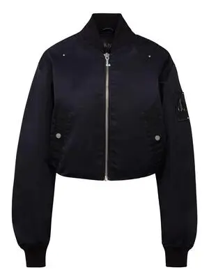 Moose Knuckles Zipped Cropped Bomber Jacket - Black