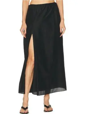 Loulou De Saison Carmen Maxi Skirt With Slit - Black
