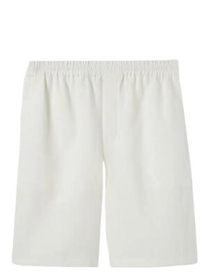 Gucci Logo Embossed Linen Shorts - White