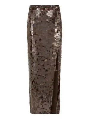 P.A.R.O.S.H P.A.R.O.S.H. Sequined Longuette Skirt With Rip Detail