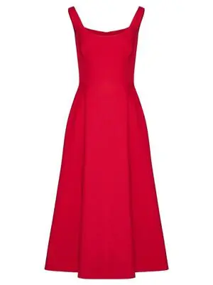 Valentino Garavani Crepe Couture Midi Dress - Red