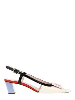 ROGER VIVIER Slingback Pumps With Buckle Detail - White, Orange, Light Blue
