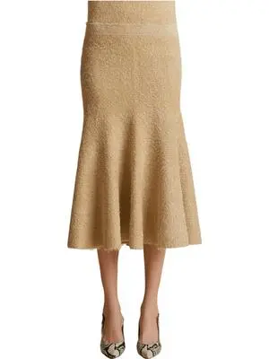 Khaite Cadence A-line Brushed Skirt - Brown