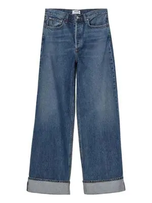 AGOLDE Dame High-waisted Wide-leg Jeans - Blue