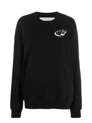 Off-White Graffiti Logo Cotton Sweatshirt - Black