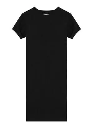 Coperni Gathered Heart-motif Crewneck Mini Dress - Black