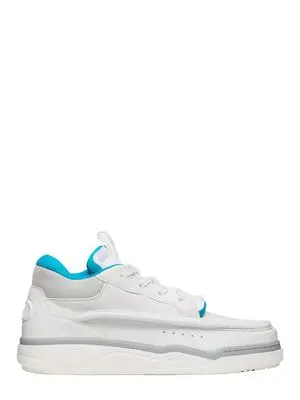 Valentino Garavani Round Toe Lace-up Sneakers - White/silver/parrot