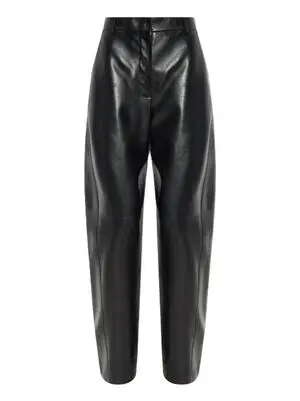 Givenchy Wide Leg Leather Trousers - Black