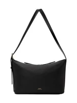 A.p.c. Vera Logo Embossed Shoulder Bag - Black