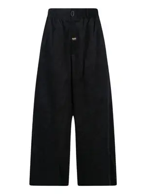 Martine Rose Wide-leg Corduroy Trousers With Elasticated Waistband - Black