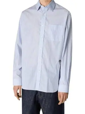 Bottega Veneta Stripe Poplin Shirt - Blue/white