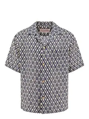 Valentino Garavani All-over Printed Short-sleeved Shirt - Blue