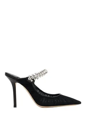 JIMMY CHOO Pleated Pointed-toe Stiletto Pumps With Crystal Embellishments - Black