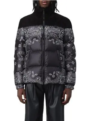Philipp Plein Bandana-printed Zip-up Padded Jacket - Black