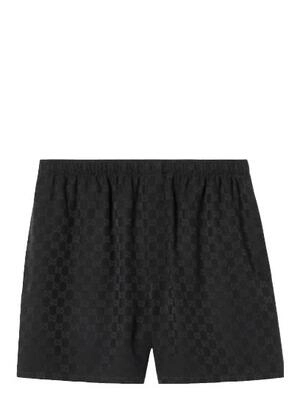 Gucci Gg Silk Jacquard Swim Shorts - Black