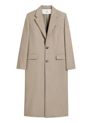 Ami Back Slit Long Coat - Ginger