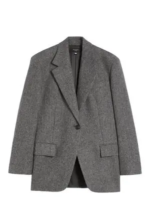 Max Mara Oversize Wool Blazer - Dark Gray