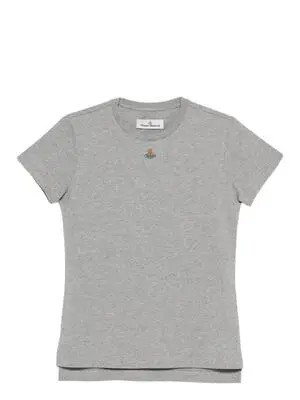 VIVIENNE WESTWOOD Orb Embellished Cotton T-shirt - Gray