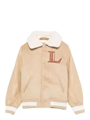 LANVIN Bomber Jacket With Logo - Beige