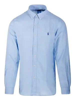 Ralph Lauren Polo Logo Embroidered Lightweight Shirt - Blue