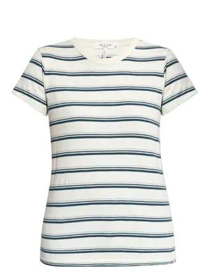 RAG  BONE Rag & Bone Striped Crewneck T-shirt - White