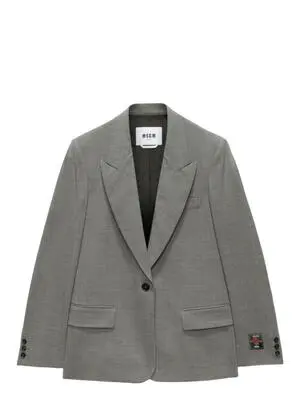 MSGM Single-breasted Blazer - Grey