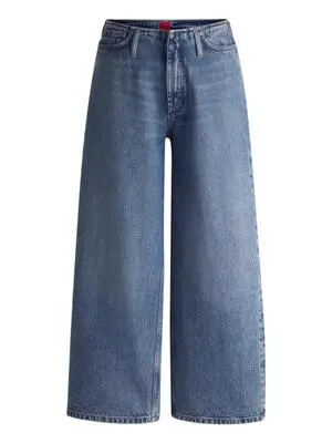 Hugo Boss Wide-leg Jeans With Button Closure - Blue