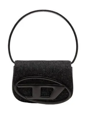 DIESEL® 1dr Logo Plaque Shoulder Bag - Black