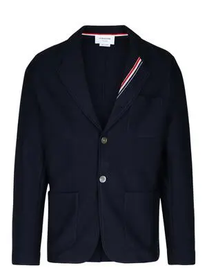 Thom Browne Rwb-stripe Button-up Blazer - Navy Blue