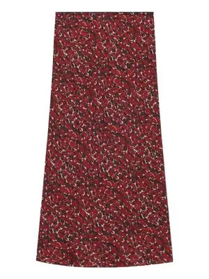 SAINT LAURENT Saint Laurent Midi Skirt In Spotted Silk Muslin