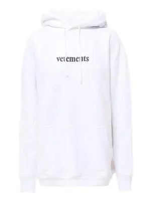 Vetements Logo Hooded Sweater - White