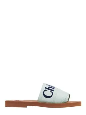 Chloé Woody Logo Slides - Brown