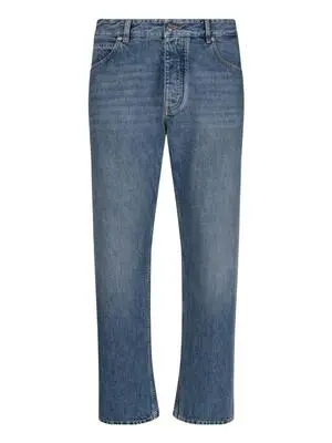 Bottega Veneta Washed Straight Leg Jeans - Medium Blue